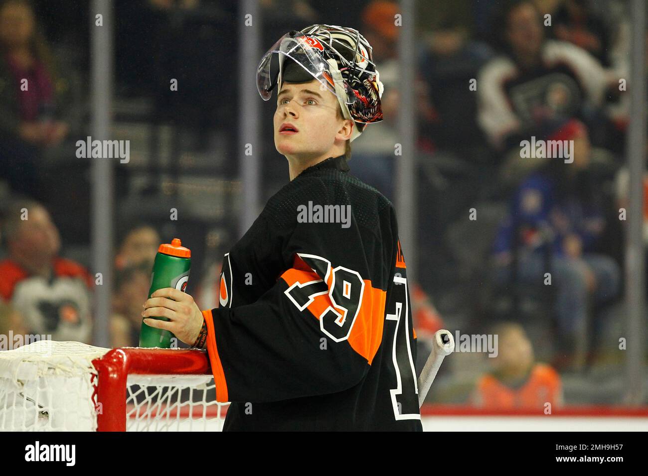 Philadelphia Flyers' Carter Hart during an NHL hockey game, Monday, Dec ...