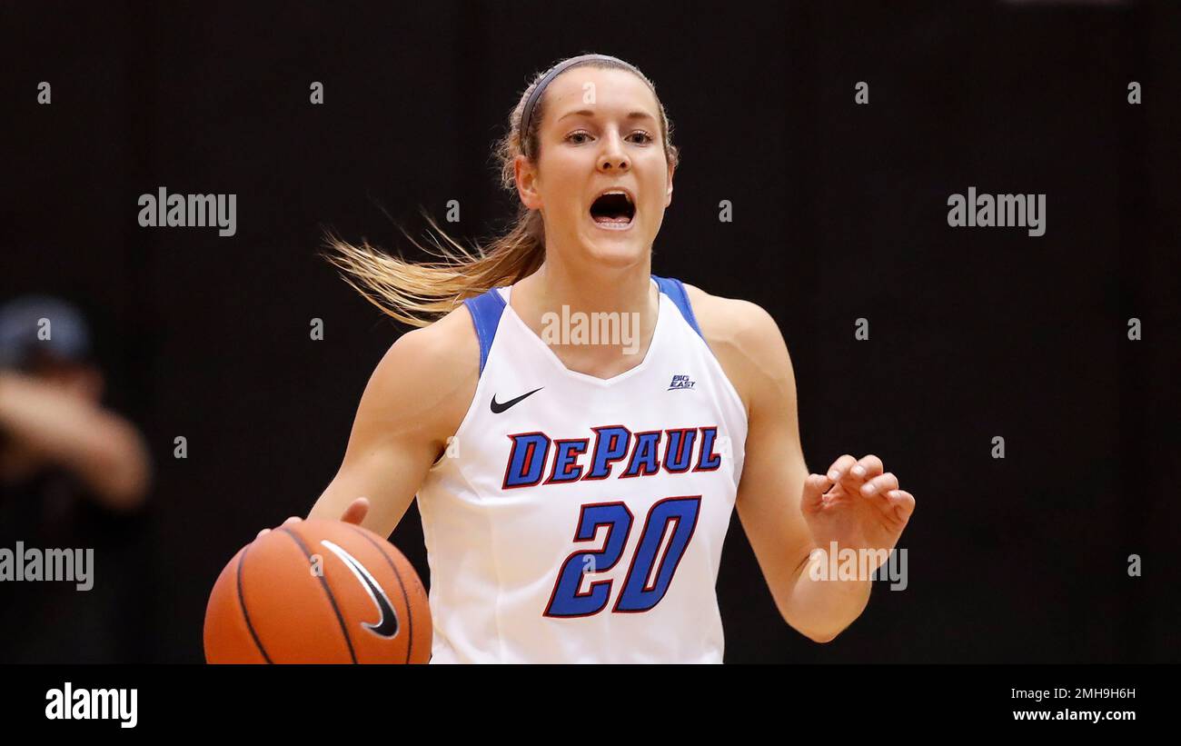 DePaul guard Kelly Campbell brings the ball up court against Marquette ...