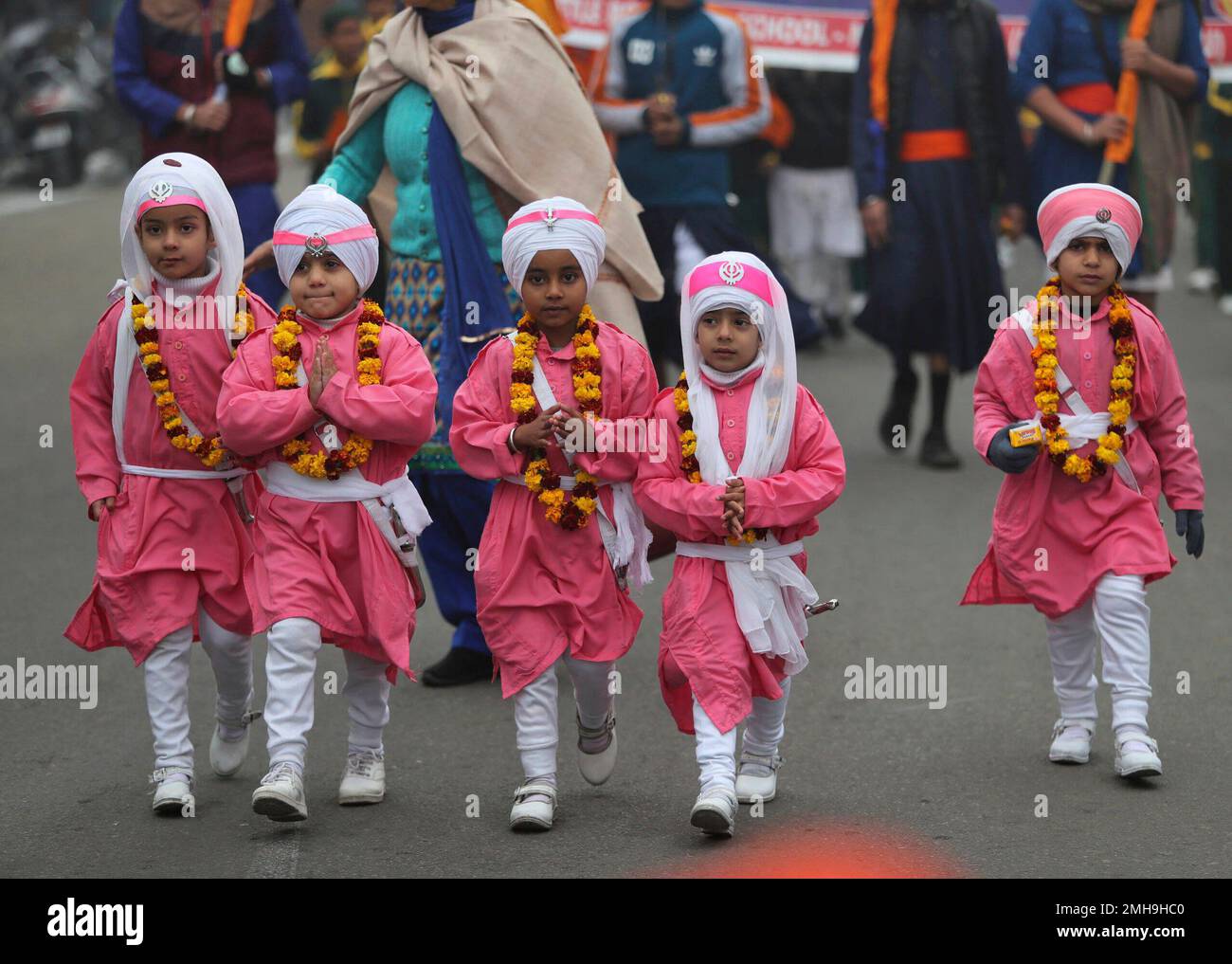 Indian Sikh children participate in a religious procession ahead of the ...