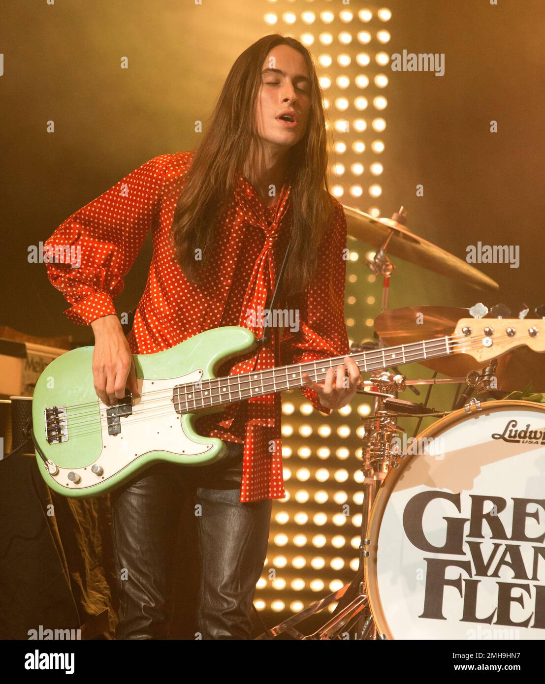 Sam Kiszka of the band Greta Van Fleet performs in concert during their ...