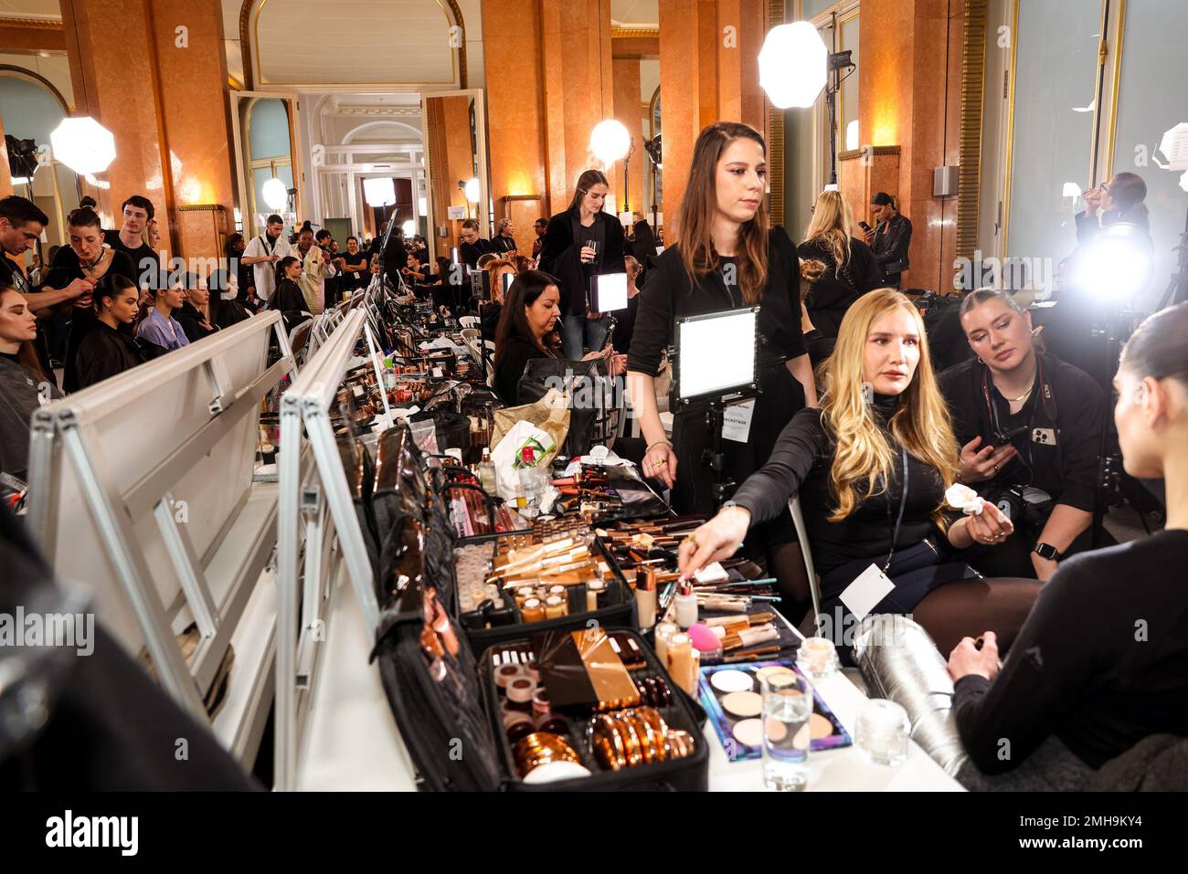 Backstage of Zuhair Murad show during Paris Fashion Week Haute Couture ...