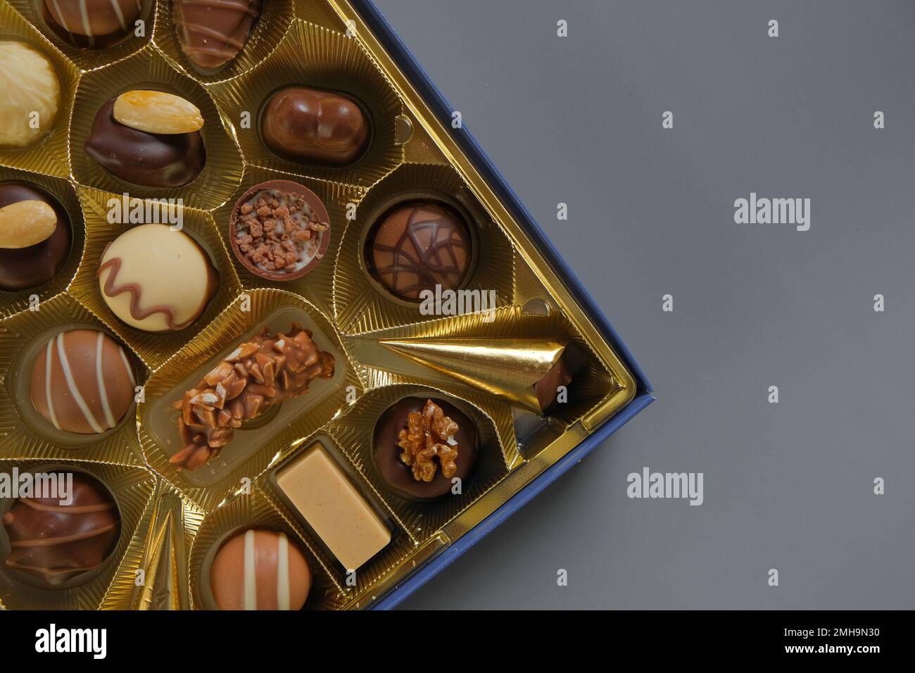 Assorted chocolate candies . Chocolate box.Milk chocolate candy.Sweets ...