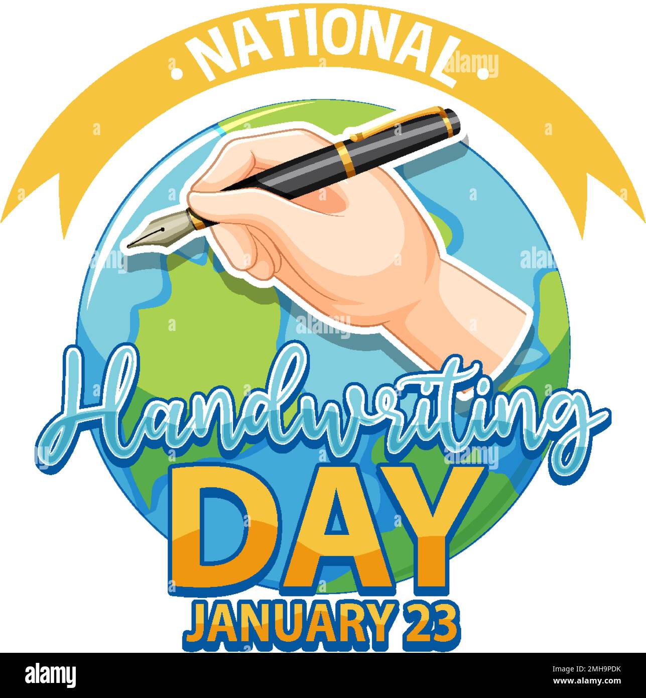 National Handwriting Day Logo Banner illustration Stock Vector Image ...