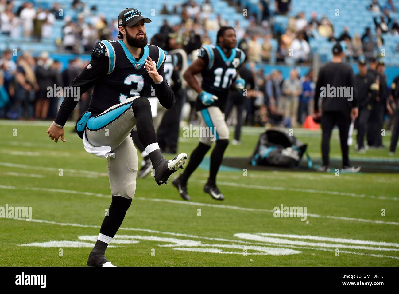 Carolina Panthers quarterback Will Grier (3) warms up prior to an NFL ...