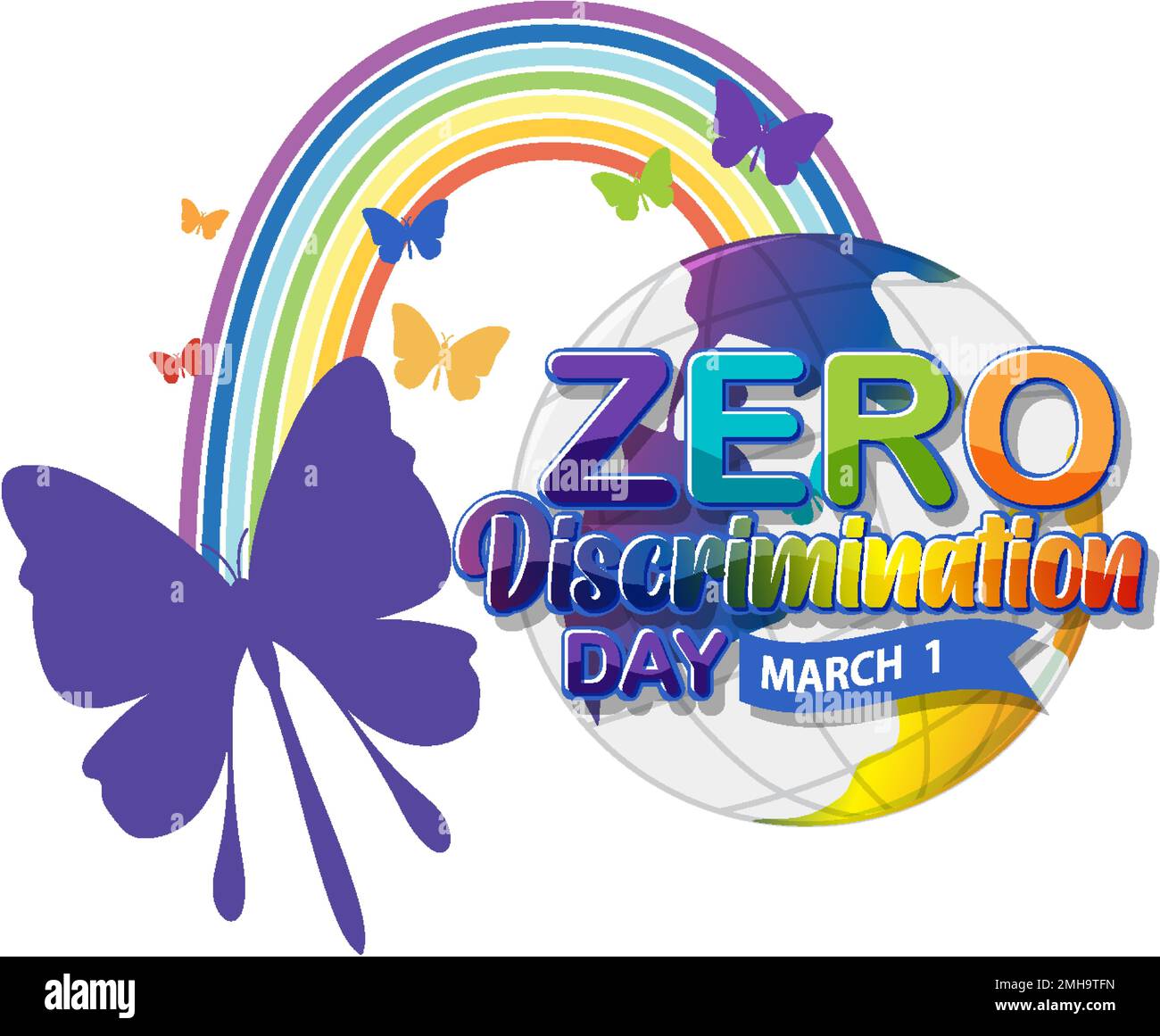 Zero discrimination day banner design illustration Stock Vector Image ...