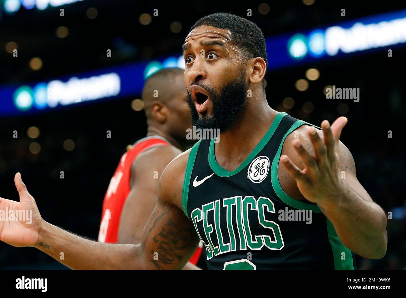 Boston Celtics' Brad Wanamaker reacts to a call during the second half ...