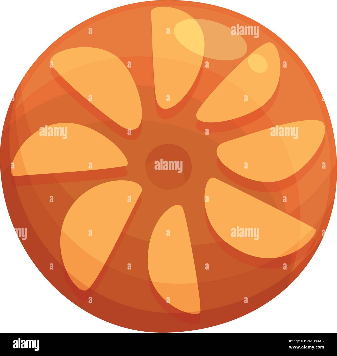 Apple upside-down cake icon cartoon vector. Pineapple restaurant. Cooking tart Stock Vector ...