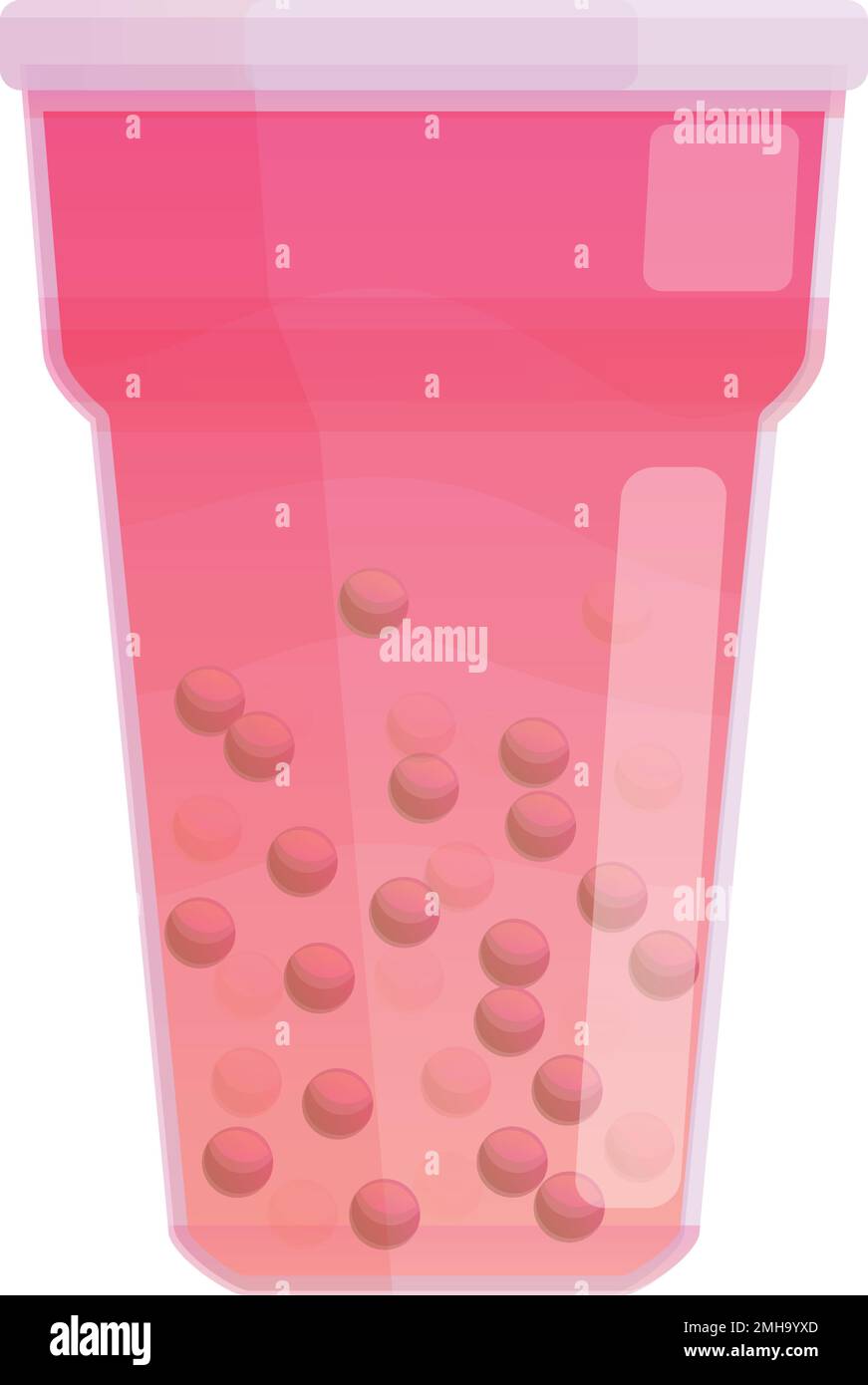 Pink bubble tea icon cartoon vector. Drink cup. Cute glass Stock Vector ...