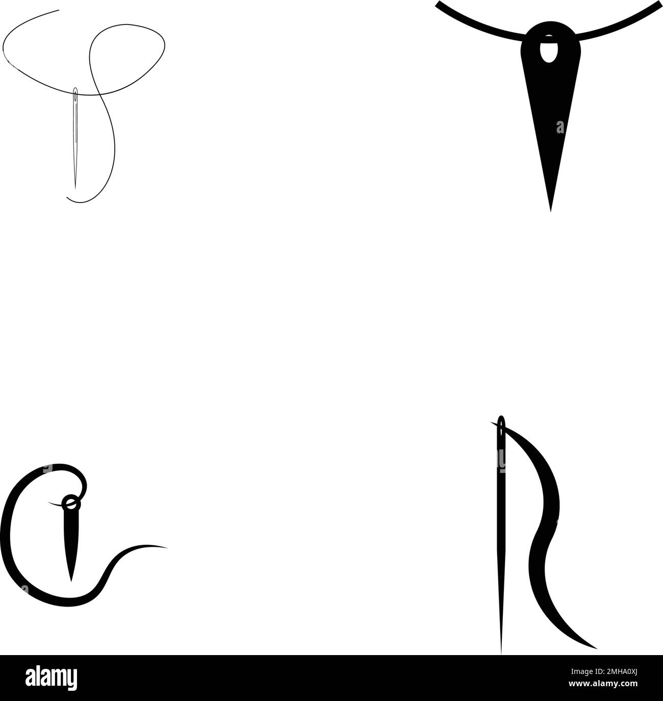 sewing needle icon logo illustration design Stock Vector Image & Art ...