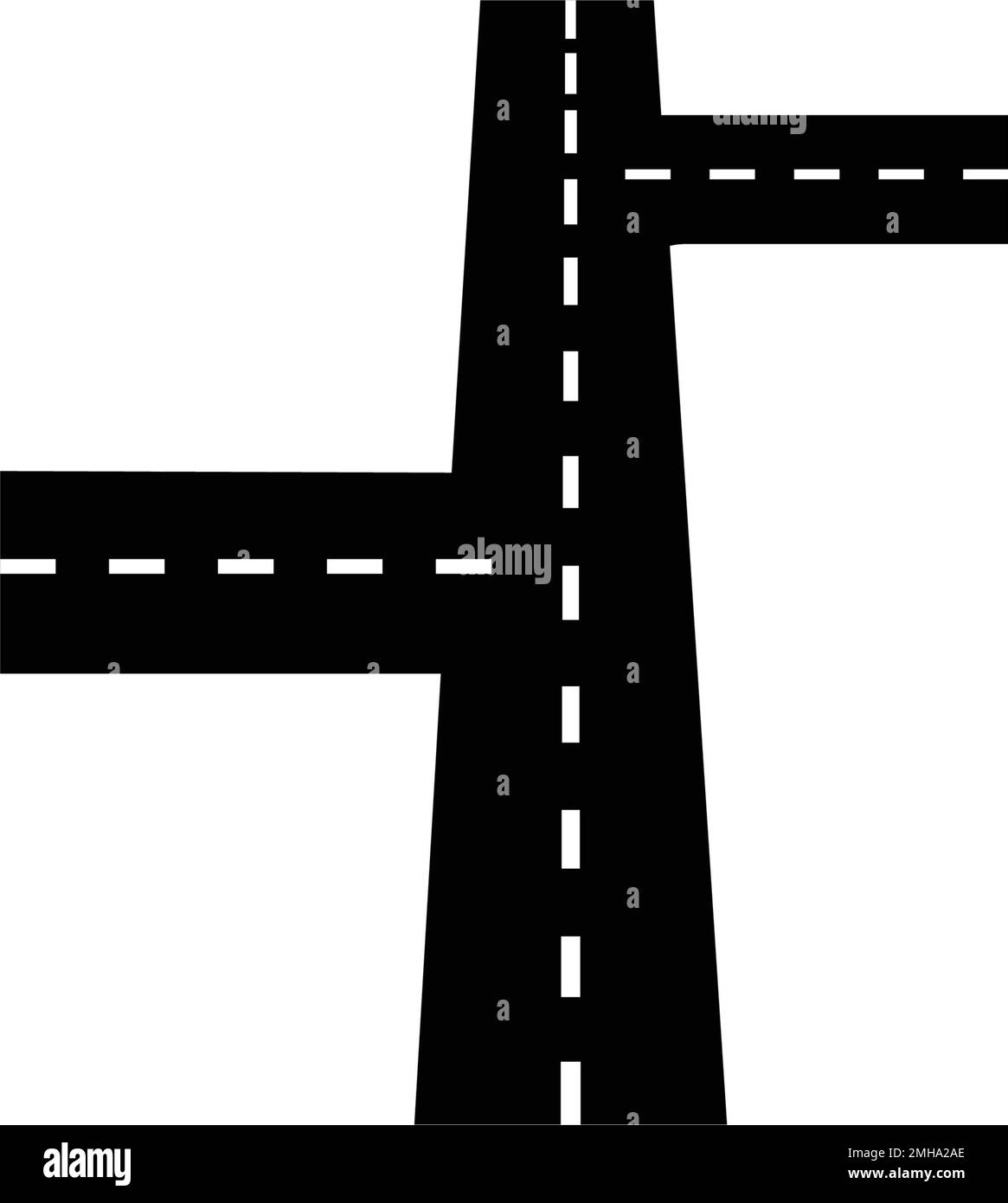 Car at fork in the road Stock Vector Images - Alamy