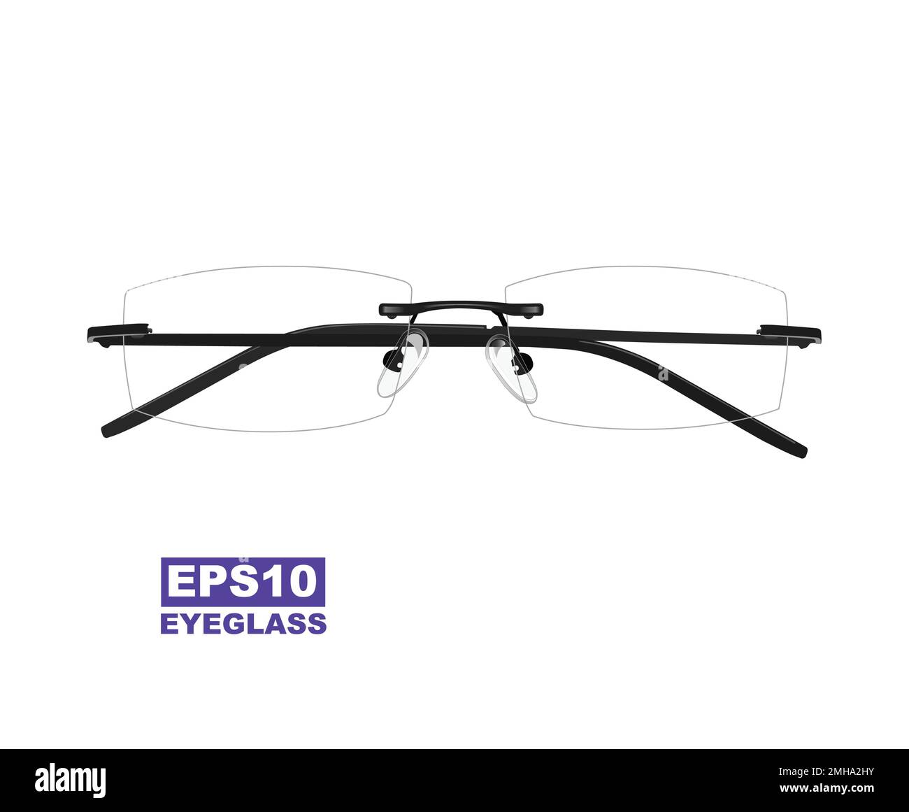 Modern eyeglass isolated on a white background. Realistic icon ...