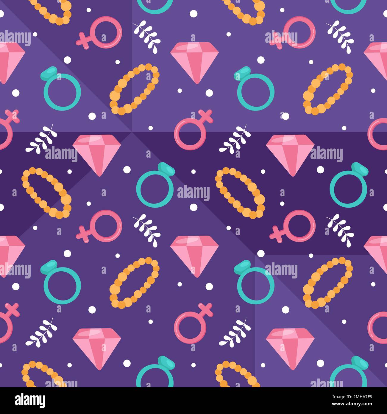 Women Day Seamless Pattern Design with Girl Ornament in Template Hand ...