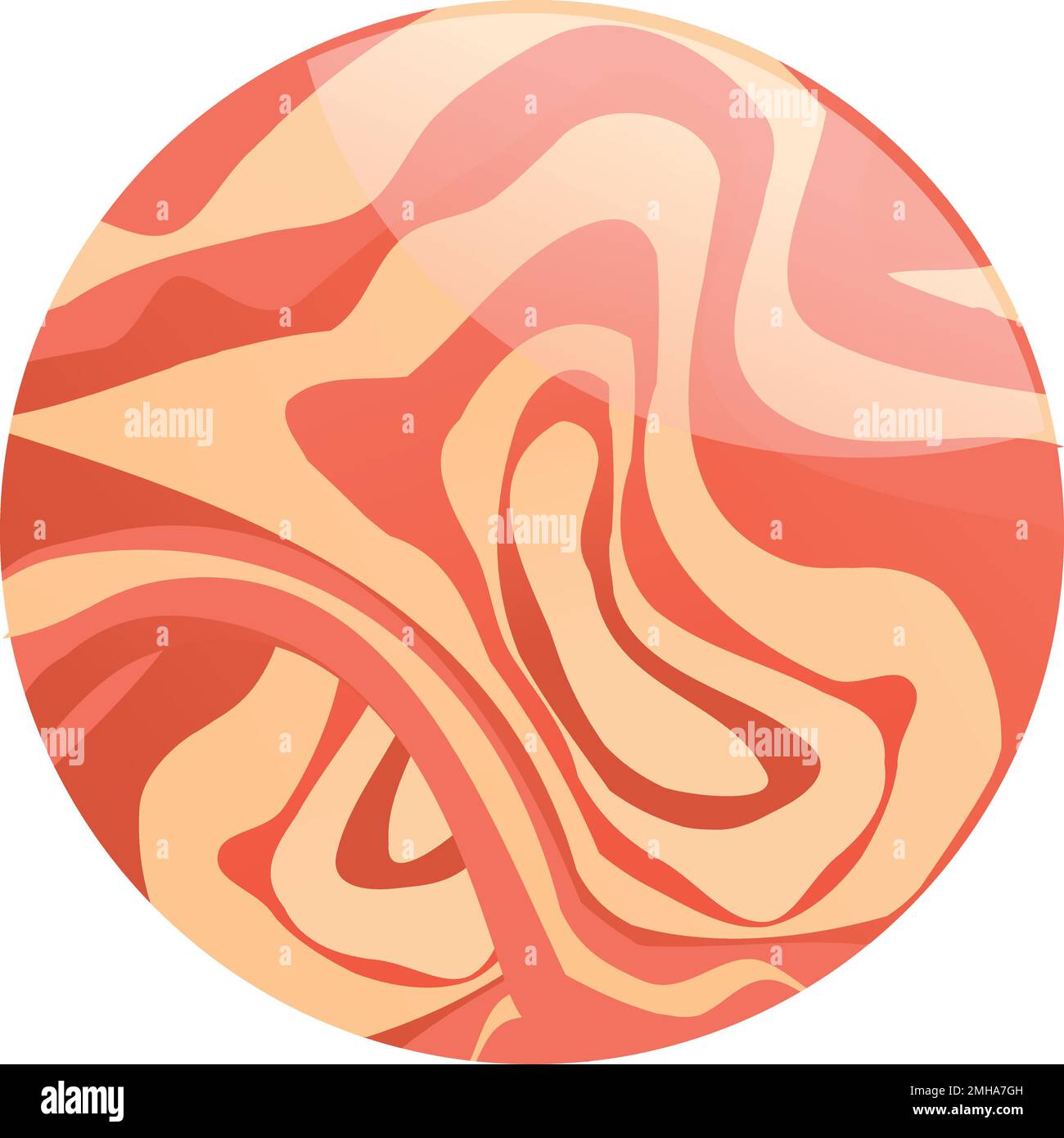 Red fire bubble icon cartoon vector. Circle ball. Crystal bead Stock ...