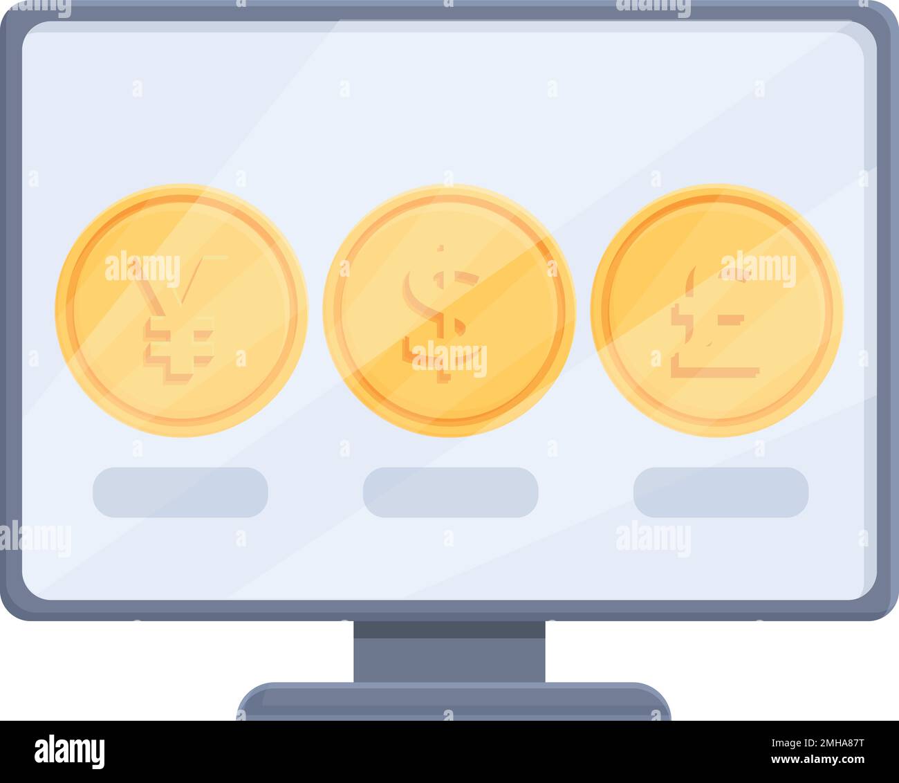 Online computer trade icon cartoon vector. Worker study. School money ...