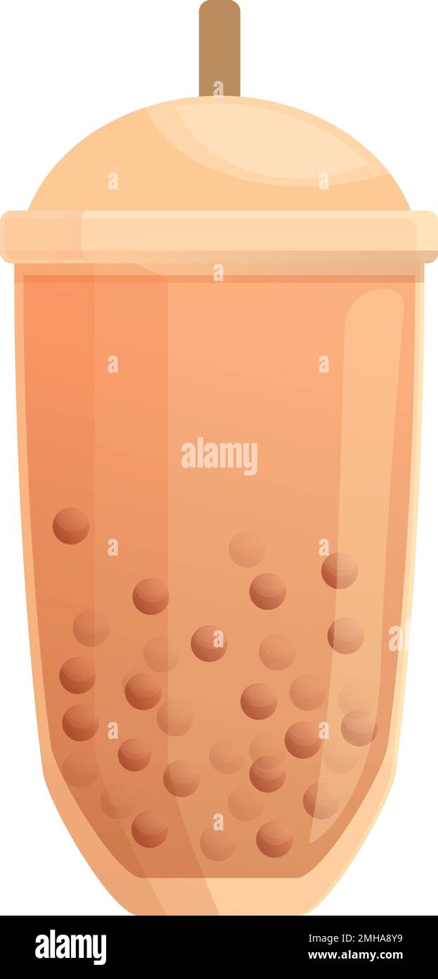 Bubble tea icon cartoon vector. Milk drink. Ice boba Stock Vector Image ...