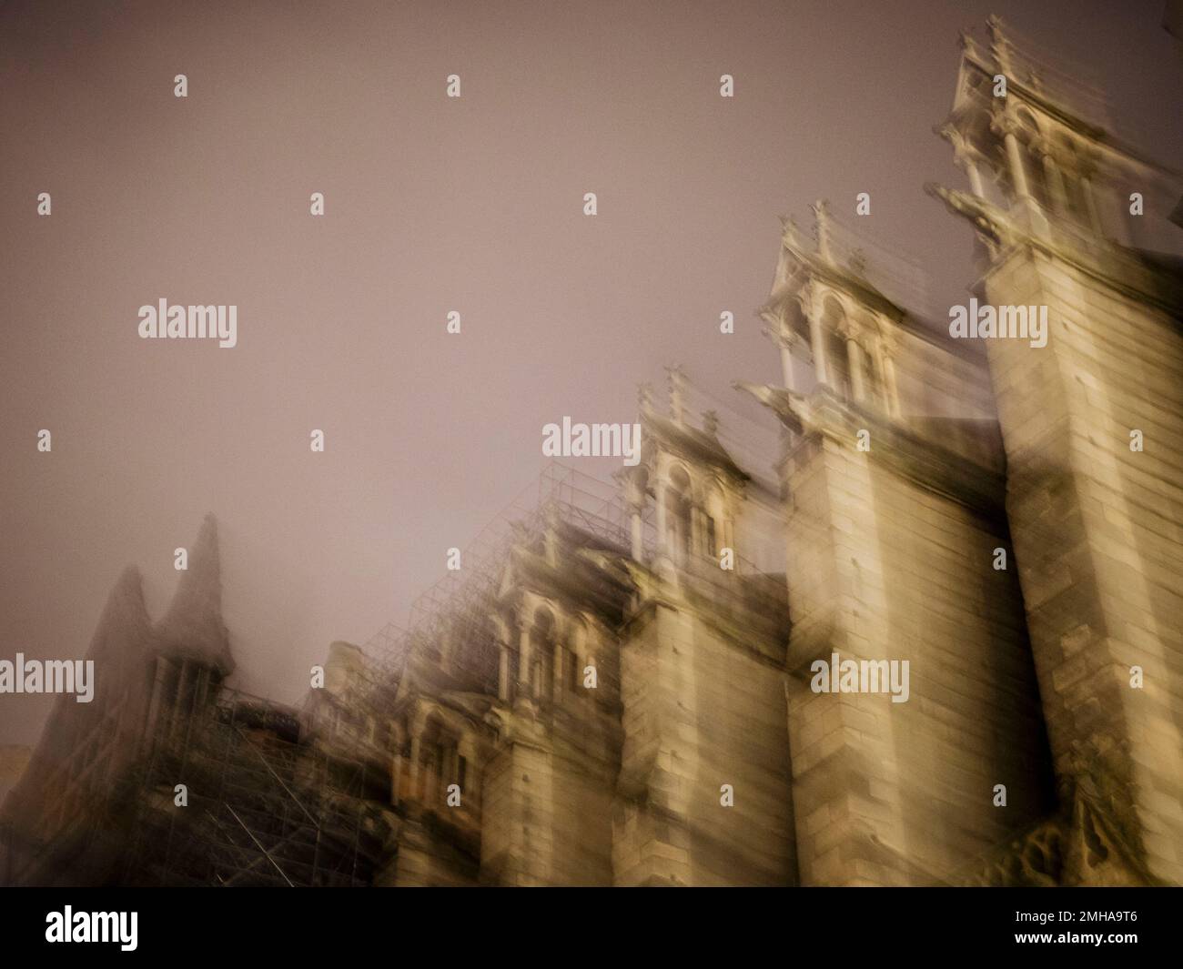 Notre Dame cathedral is pictured with a slow shutter speed exposure in ...