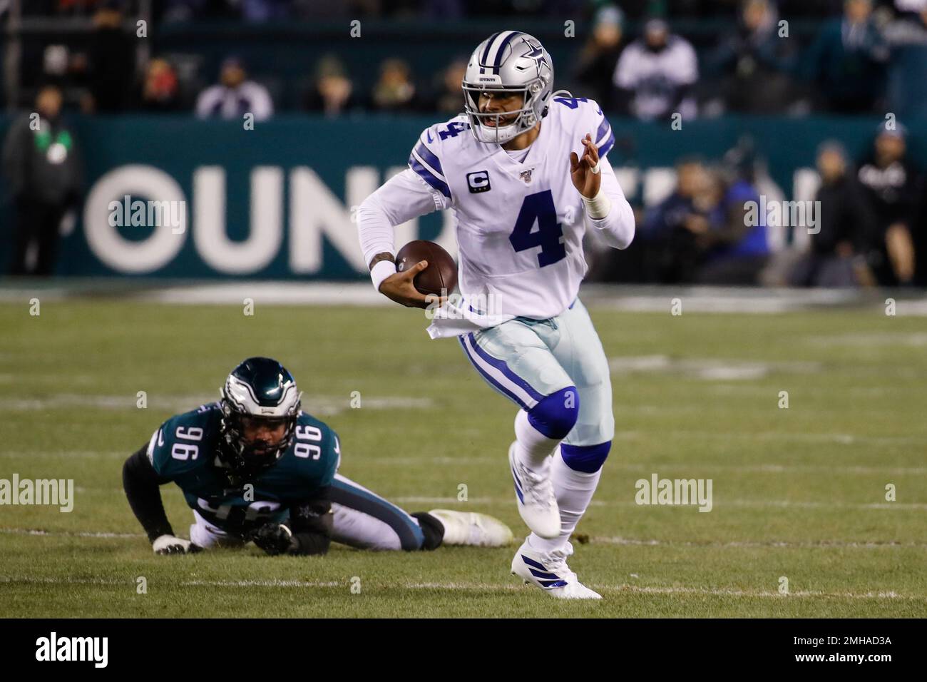 Dallas Cowboys quarterback Dak Prescott in action during an NFL ...
