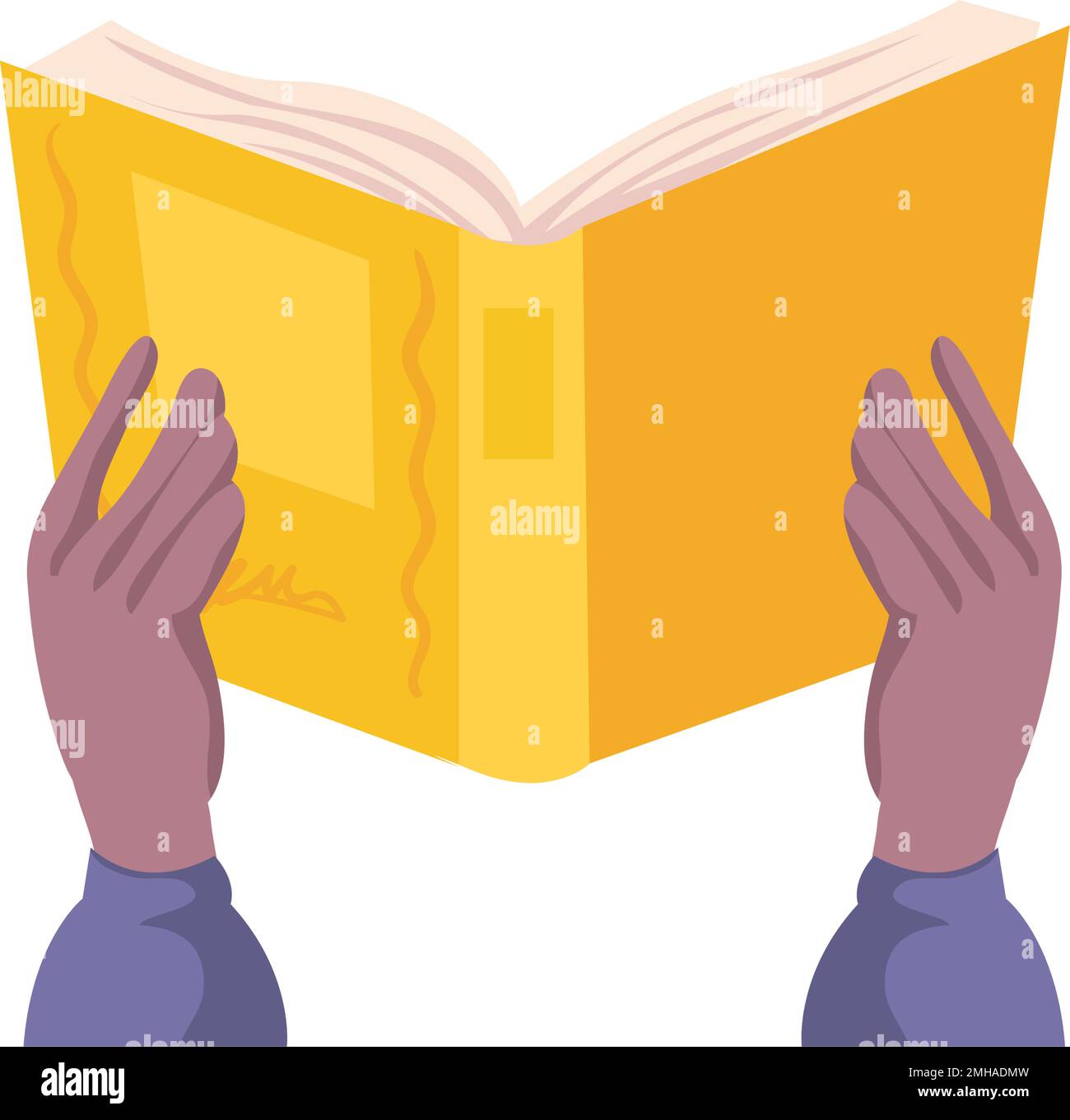 Hands hold open book Stock Vector Images - Alamy
