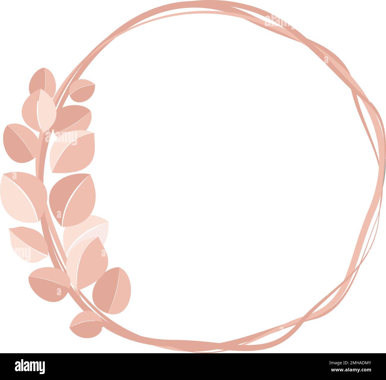 A circular frame of tree branches used for decoration 4 Stock Photo - Alamy