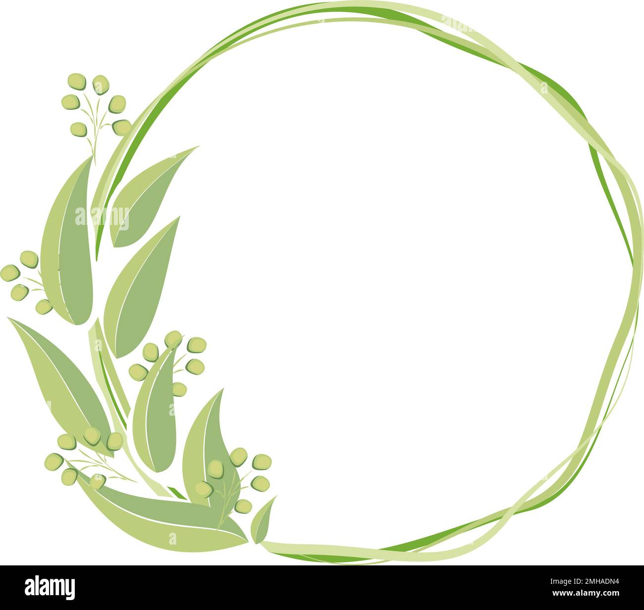 A circular frame of tree branches used for decoration Stock Photo - Alamy