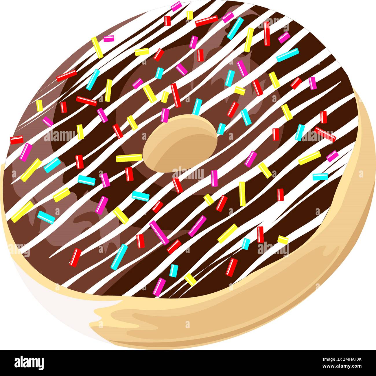 Three donuts with glaze and sprinkles on a white background Stock Photo ...