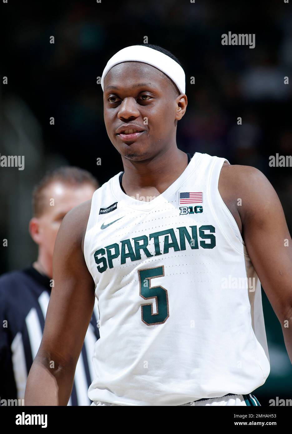 Michigan State's Cassius Winston reacts during the second half of an ...