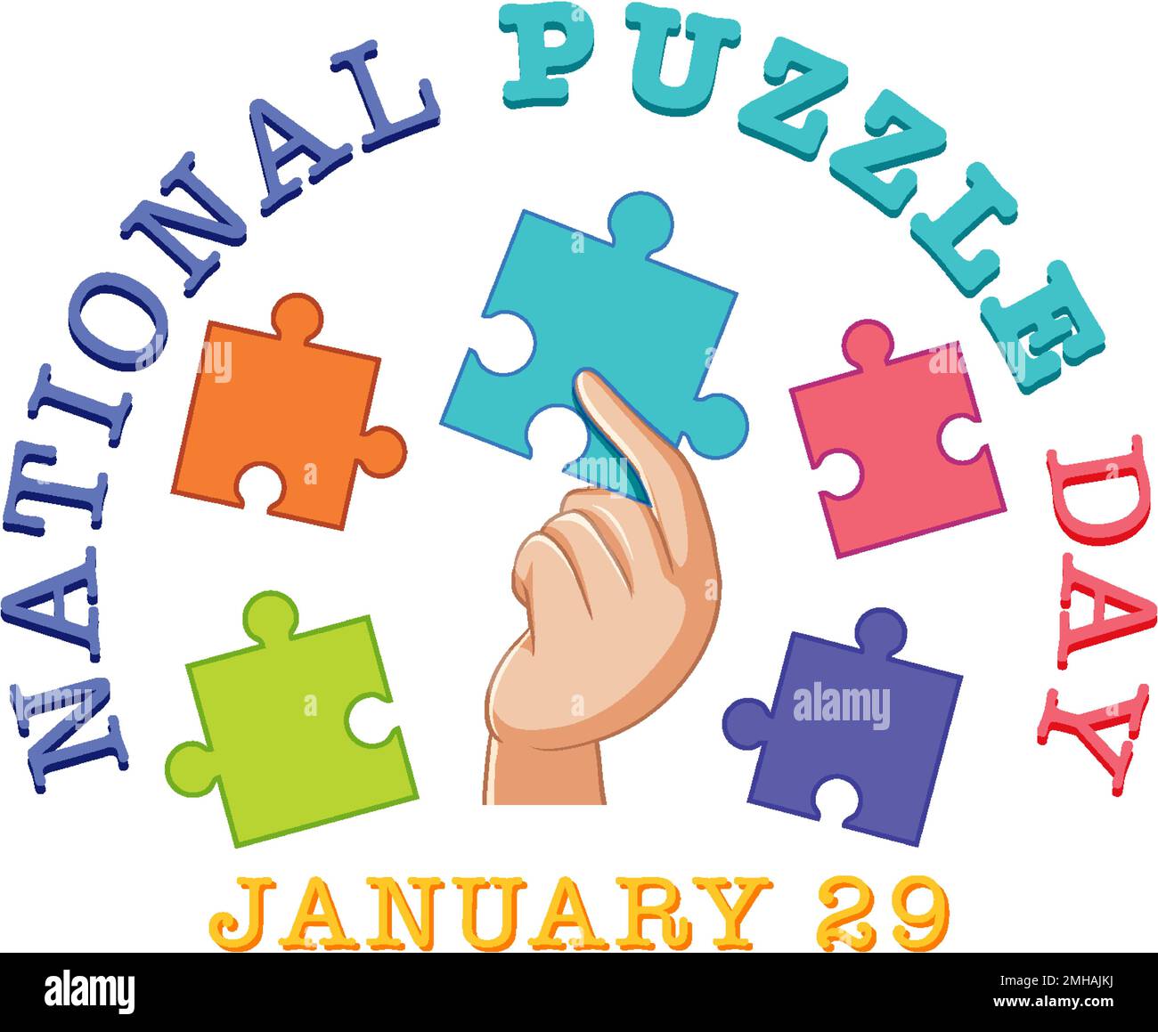 National Puzzle Day Banner Design illustration Stock Vector Image & Art ...