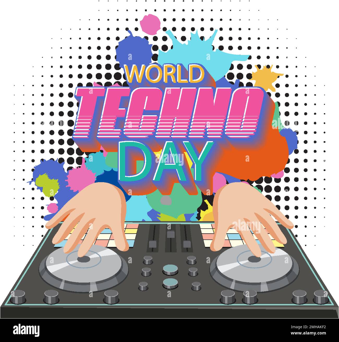World techno day text banner design illustration Stock Vector Image ...