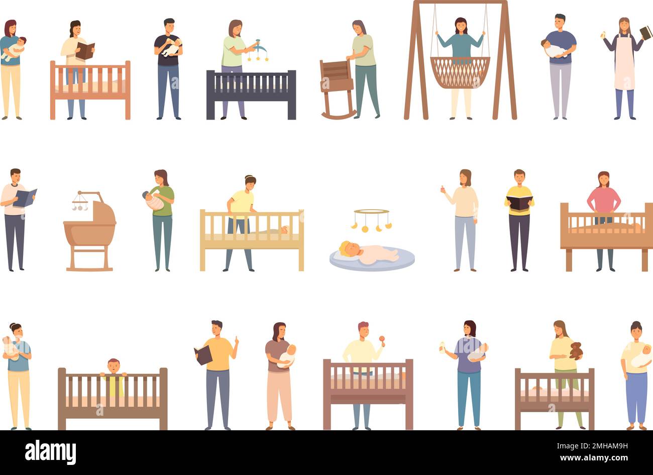 Crying baby mom bottle Stock Vector Images - Alamy