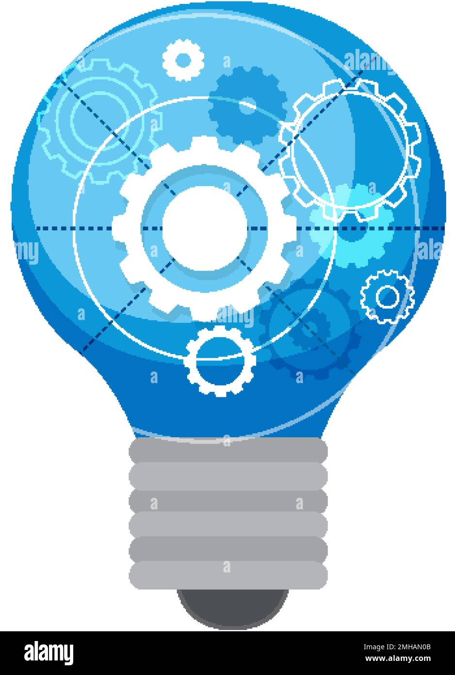 Gears inside light bulb icon design illustration Stock Vector Image ...