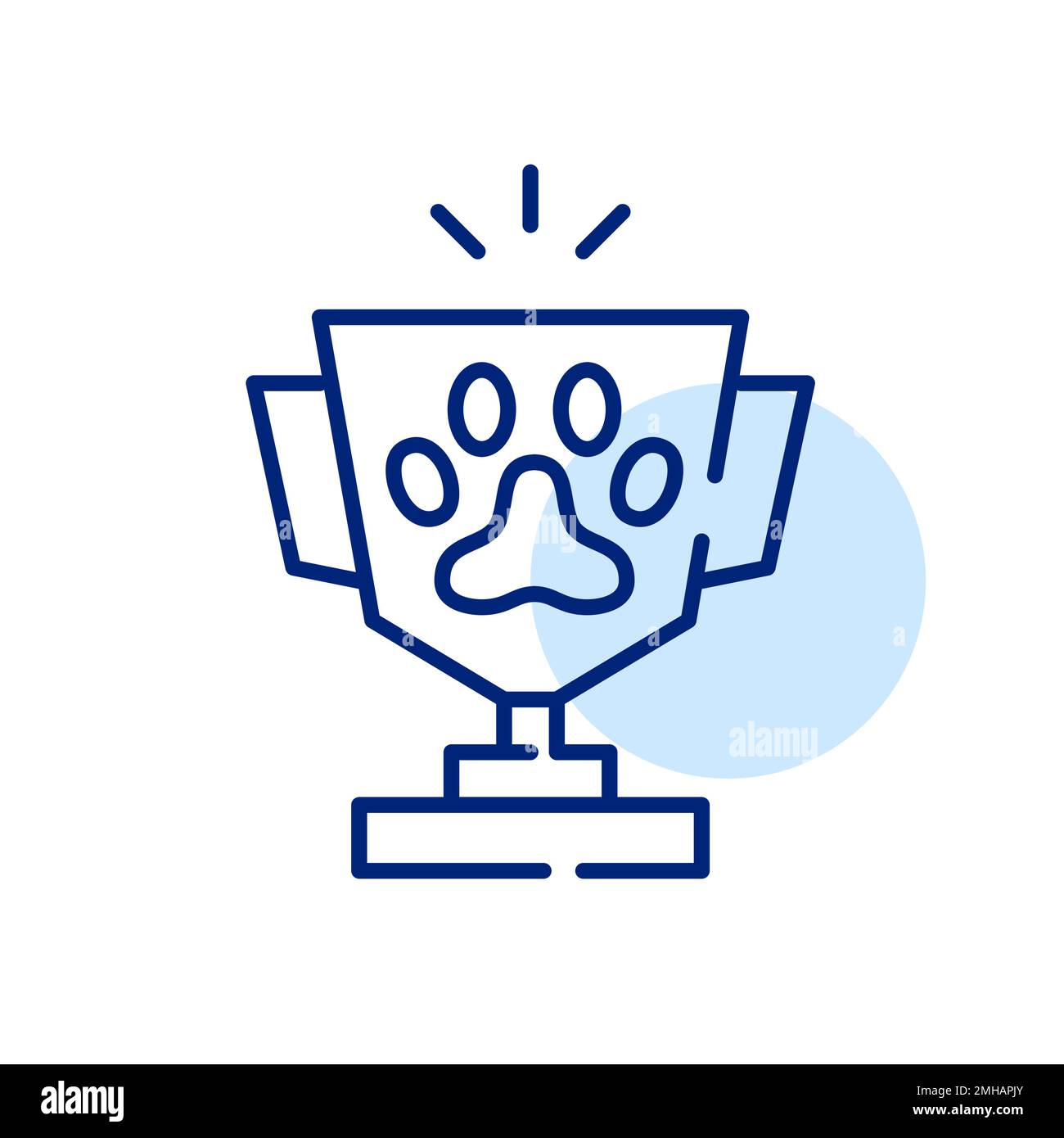 Pet trophy cup. Pedigree symbol. Pixel perfect, editable stroke line ...