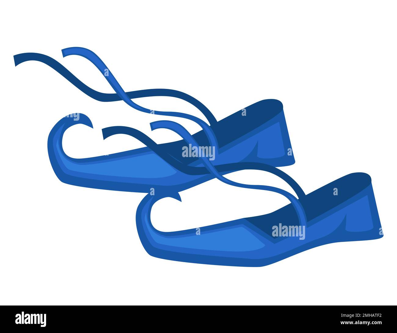 Gothic style footwear, shoes with swirled nose and straps isolated pair ...