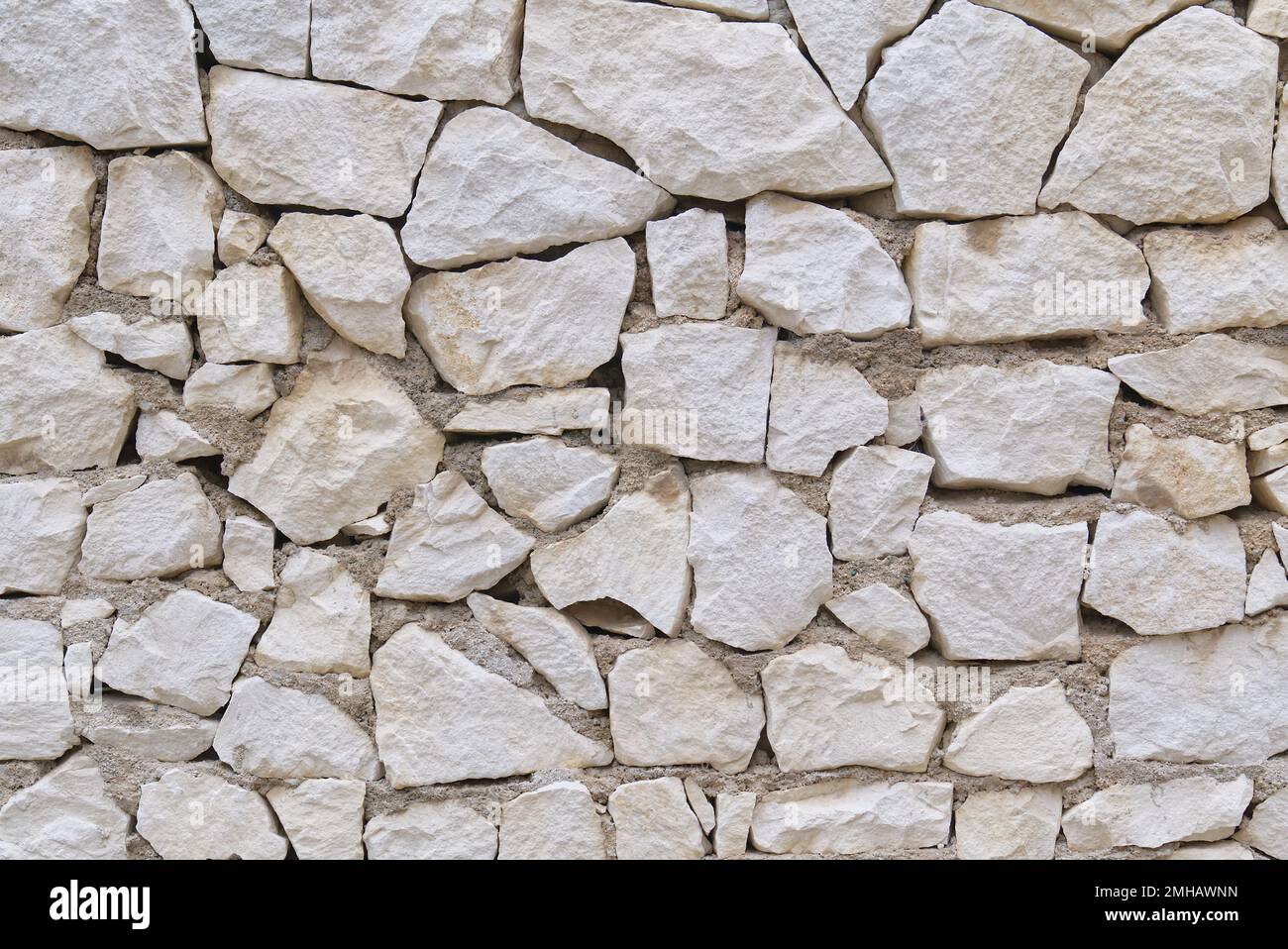 Stone fence wall texture, panoramic garden stonewall, limestone dolomite white slate slab rock ...