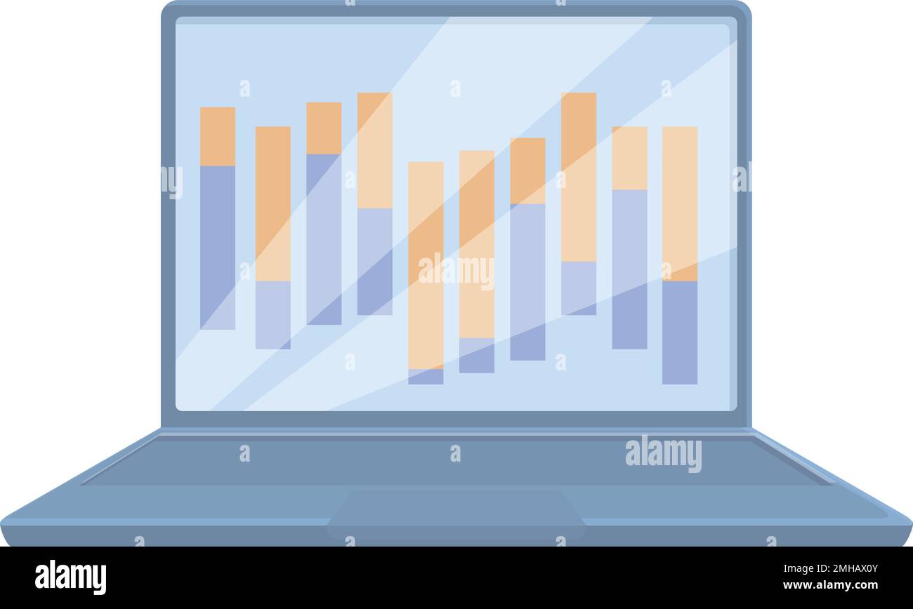 Laptop trade icon cartoon vector. Money education. Worker study Stock ...