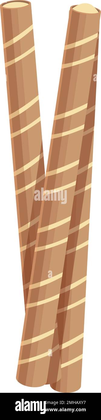 Biscuit stick icon cartoon vector. Cookie wafer. Cream sweet Stock ...