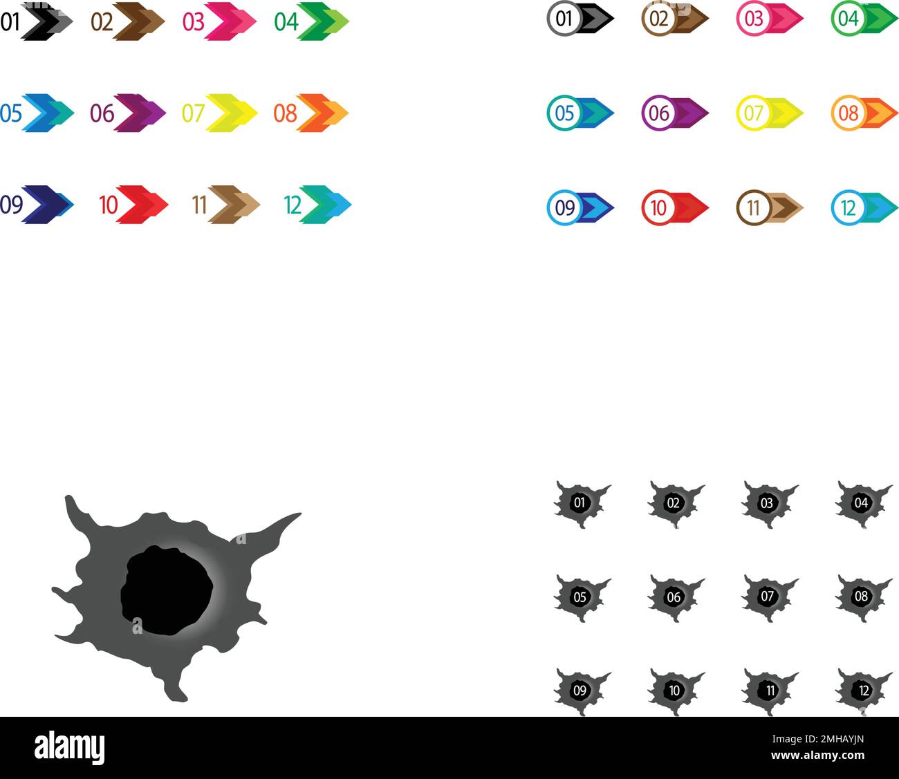 bullet logo stock vektor template Stock Vector Image & Art - Alamy