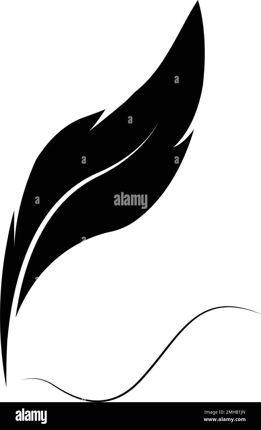 feather quill pen icon,classic stationery illustration Stock Vector ...