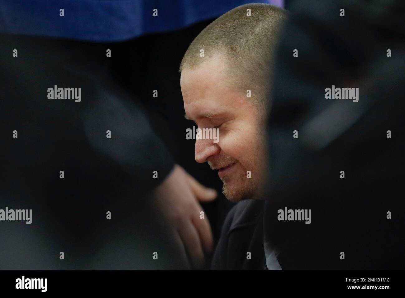 Miroslav Marcek, one of the suspected shooters, sits in a courtroom ...