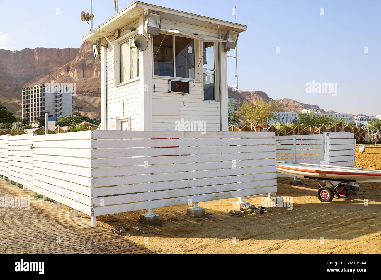 View of lifeguard house on sea beach Stock Photo - Alamy