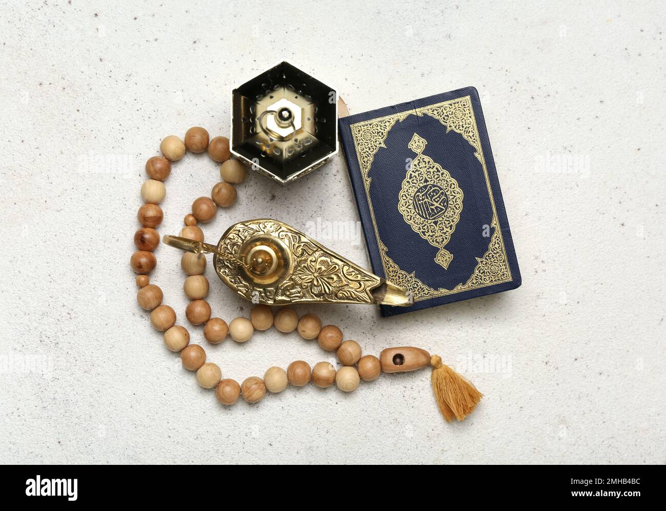 Aladdin lamp of wishes, Muslim lantern, Koran and prayer beads for ...