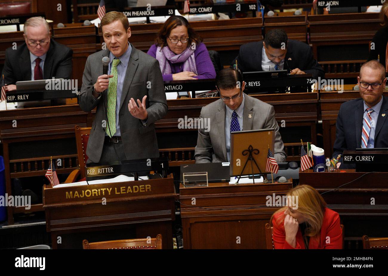 Connecticut House Majority Leader Matt Ritter, D-Hartford speaks during ...