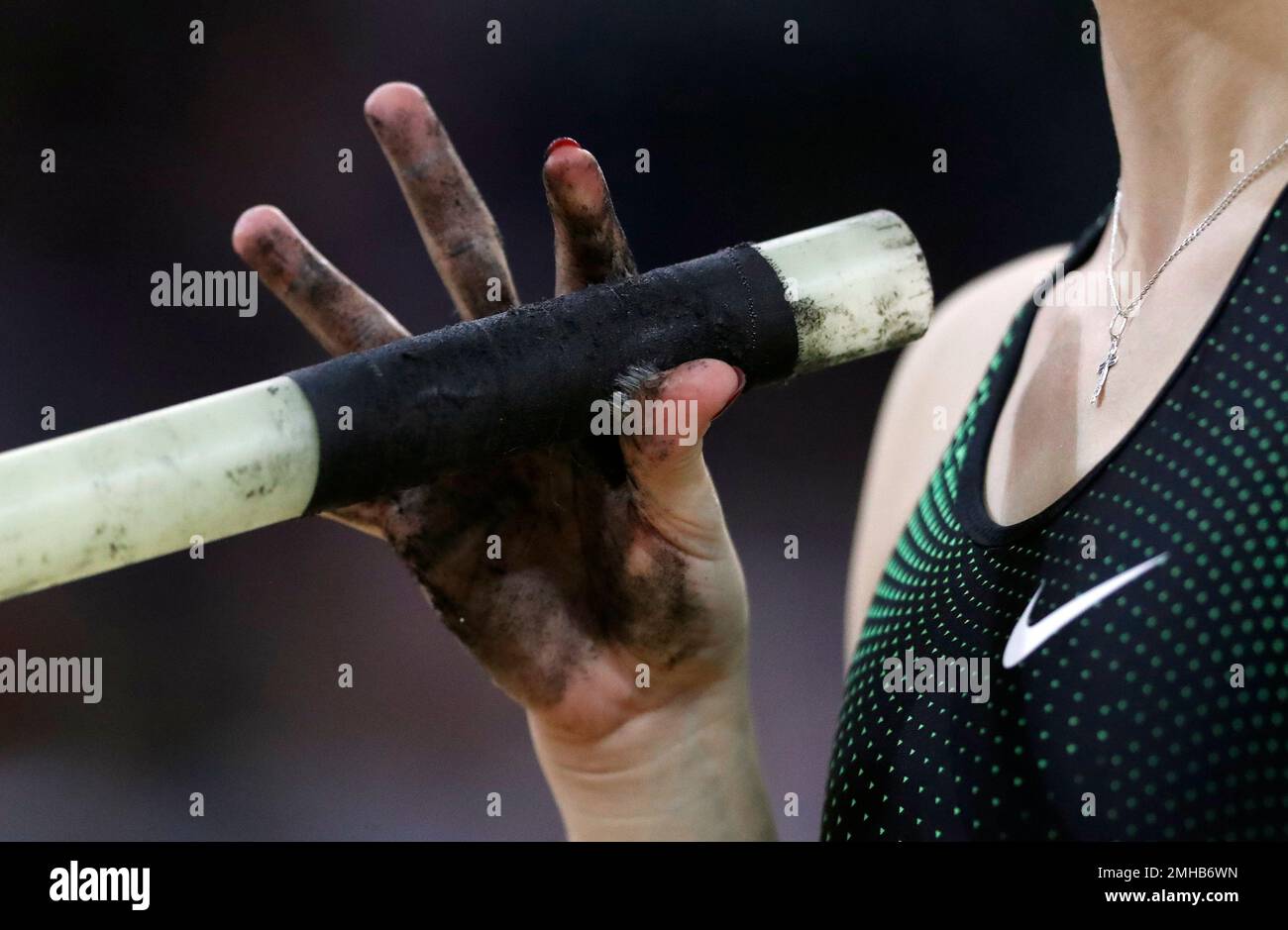 Olga Mullina of Russia gets ready for an attempt in the women's pole ...