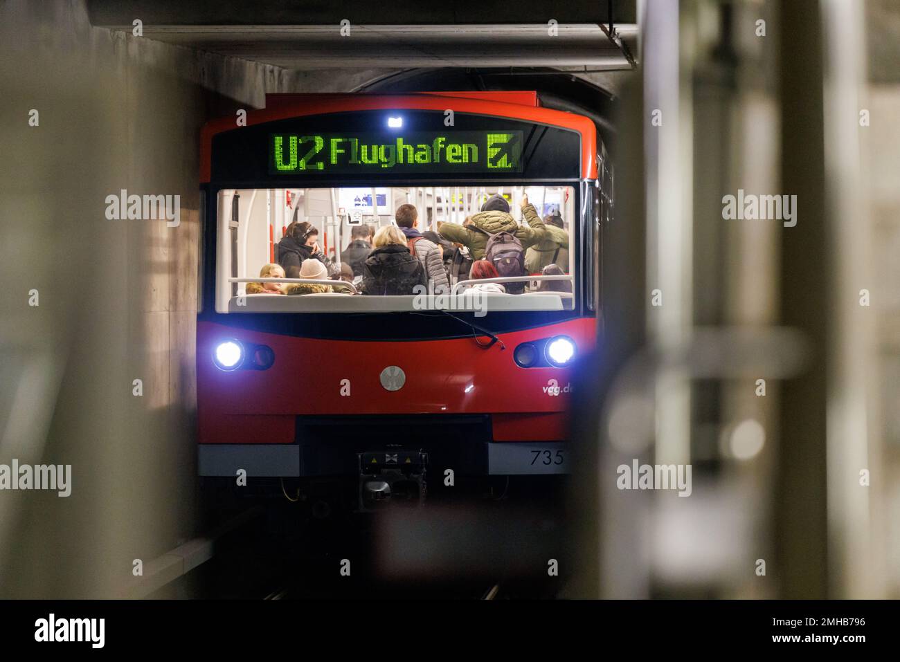 Nuremberg, Germany. 25th Jan, 2023. A fully automated subway (U2 ...