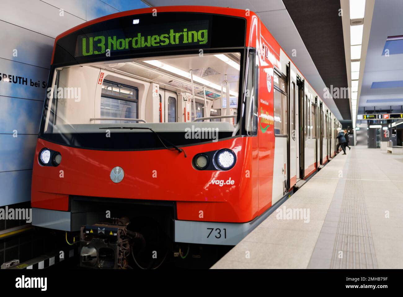 Nuremberg, Germany. 25th Jan, 2023. A fully automated subway (U3 ...