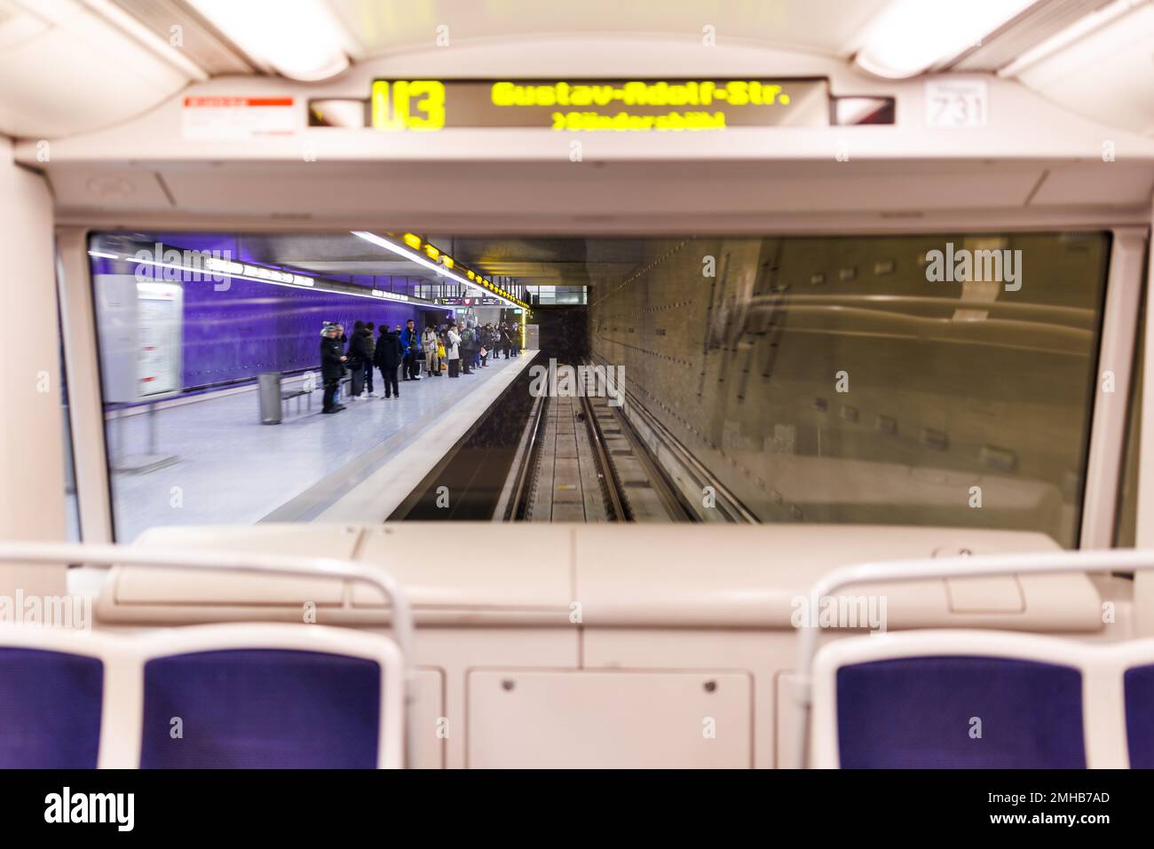 Nuremberg, Germany. 25th Jan, 2023. View through the front windshield ...