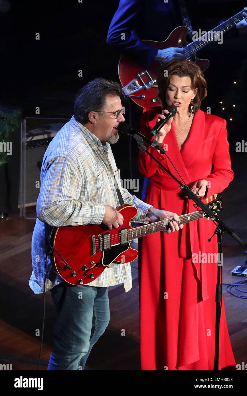 Vince Gill, left, and Amy Grant perform at Christmas at the Ryman at ...
