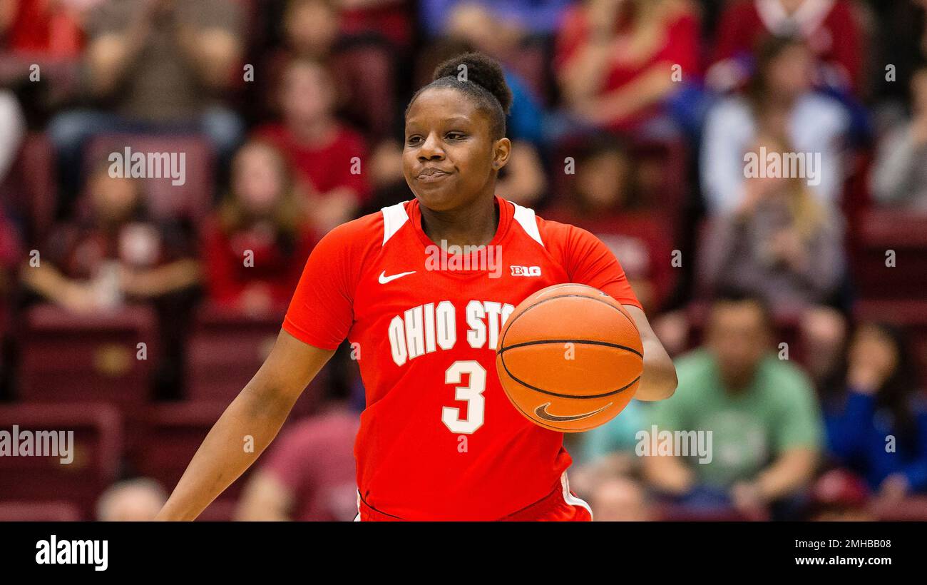 Janaii Crooms dribbles the ball during an NCAA women's basketball game ...
