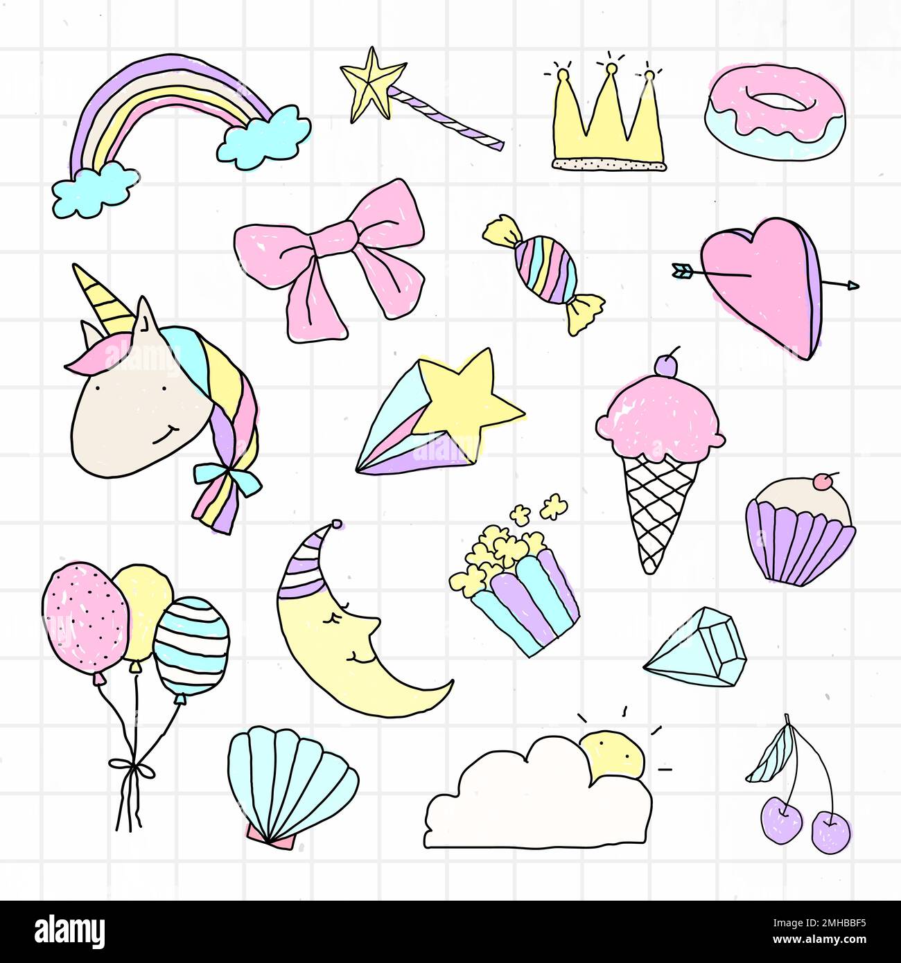 Moon On A Rainbow Stock Vector Images - Alamy