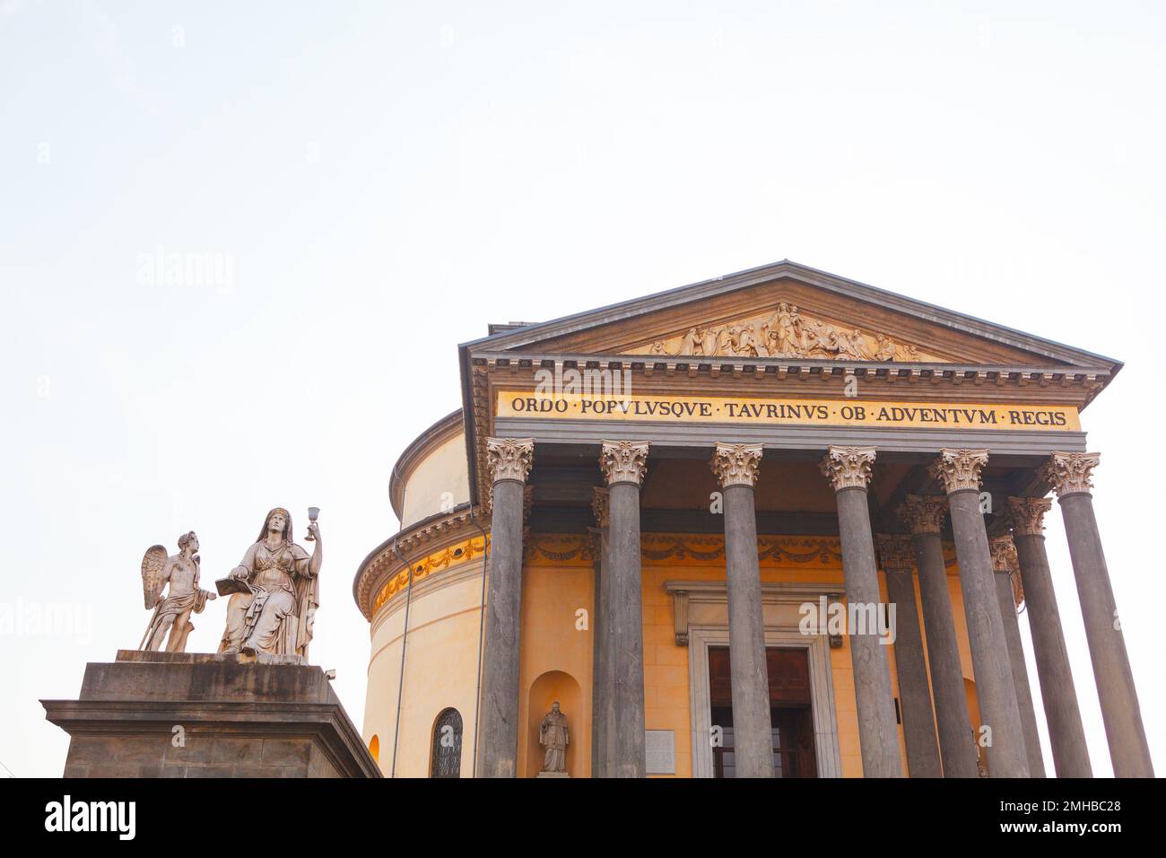 Neoclassical Catholic Church in Turin Italy . Cathedral with columns ...