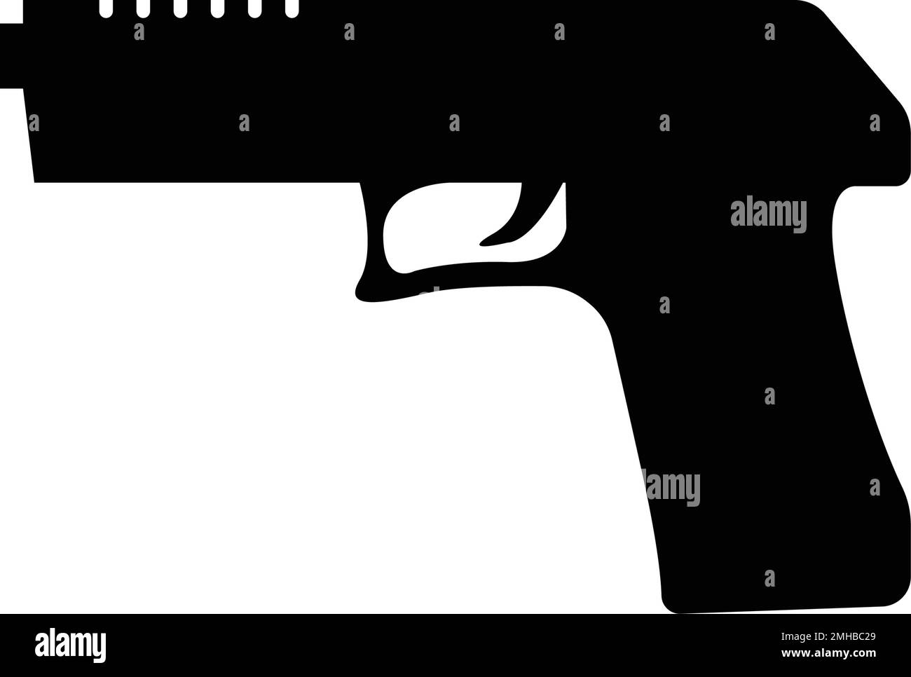 powerful pistol, gun, handgun, vector illustration Stock Vector Image ...